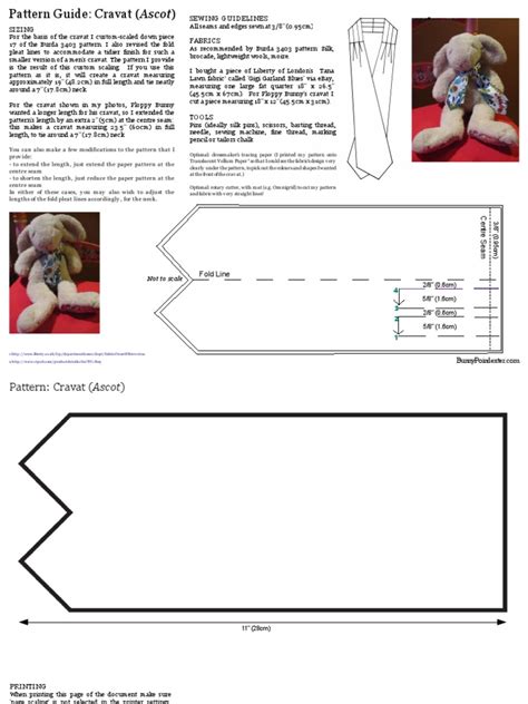 Cravat Ascot Pattern Consumer Goods Sewing Free 30 Day Trial Scribd