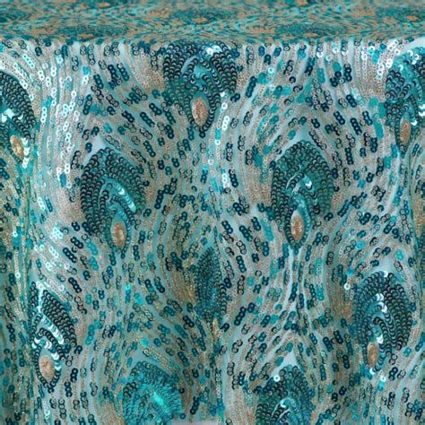 Peacock Sequins Turquoise Gold Brelex
