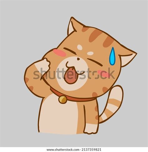 Cartoon Cat Cute Happy Naughty Stock Vector Royalty Free 2137359821 Shutterstock