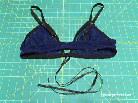 Glitter Pretzel Cute Navy And Silver Triangle Bra