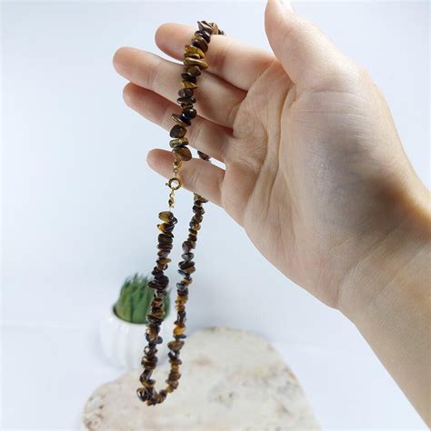 Comprar Colar Cocker Fio De Cascalho De Pedra Olho De Tigre A Partir