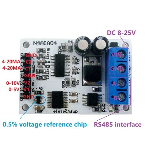 4 20Ma 0 20Ma 0 5V 0 10V 4Ch Feszültség Analóg Beszerzés Rs485 Modbus Rtu Adc Modul FIXO hu