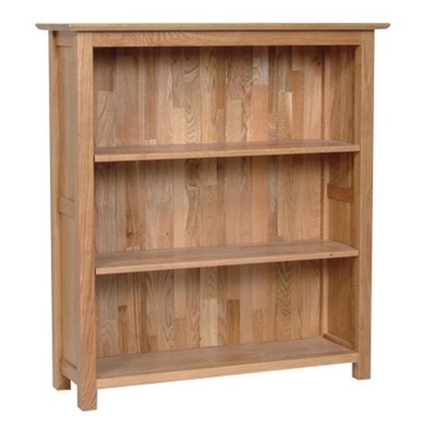 Whitby Oak Low Wide Bookcase Made With Oak