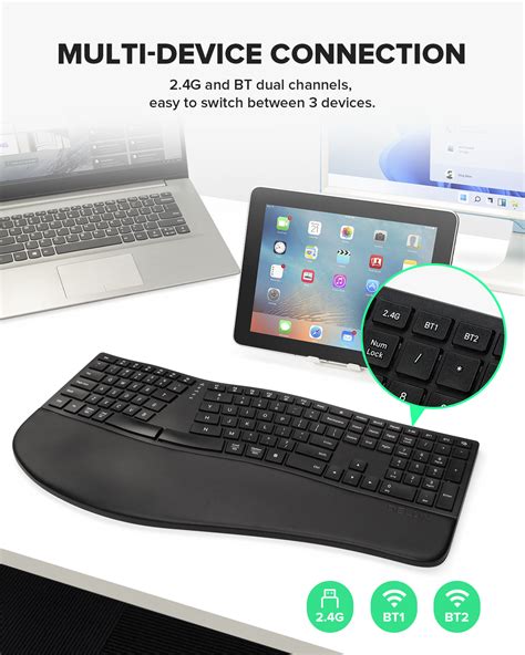 Wireless Ergonomic Keyboard With Palm Rest For Apple Devices Ultimate