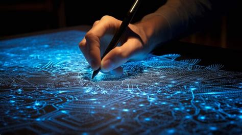 Premium Photo Abstract Creative Coding Illustration With World Map And Man Hand Writing In