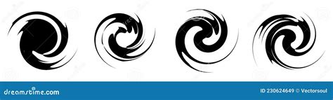 Spiral Whorl Swirl And Twirl Set Of 4 Stock Vector Illustration Of Kink Bine 230624649