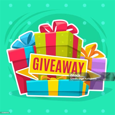 경품 당첨자 포스터 활 사전 설정 구성과 다른 다채로운 선물 상자 축하 및 홍보 배너 수상 제안 소셜 미디어 게시물 디자인 벡터