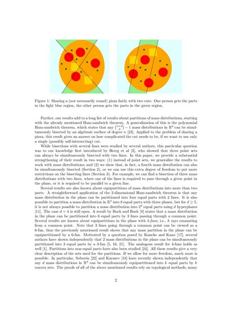 Sharing A Pizza Bisecting Masses With Two Cuts Deepai