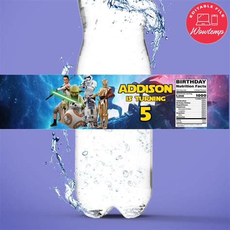 Star Wars Water Bottle Label Template Diy Wowtemp
