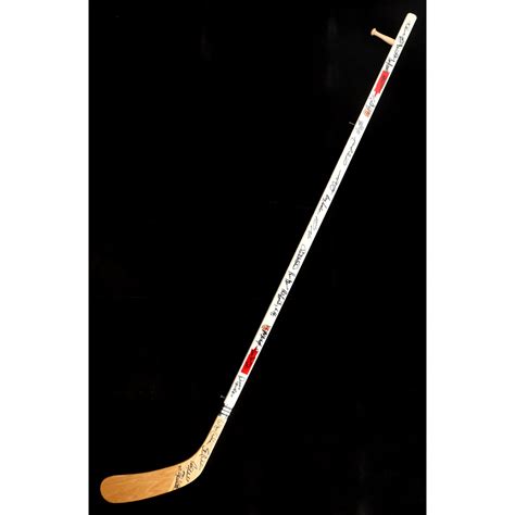 1972 Team Canada Hockey Stick Coat Rack Signed By 23 With Serge