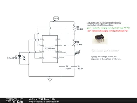 555 Timer 1 Hz Circuitlab