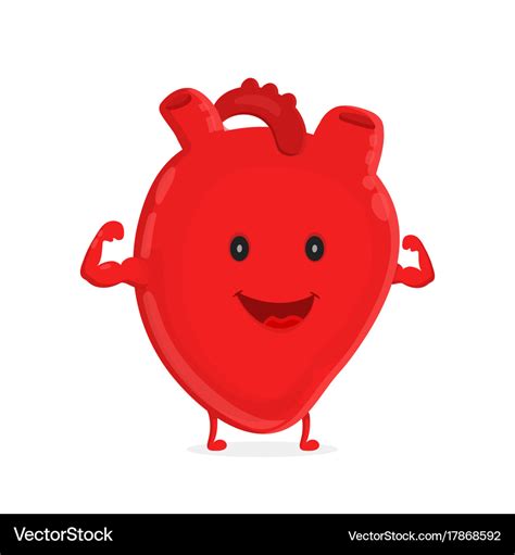 Strong Healthy Happy Heart Character Royalty Free Vector