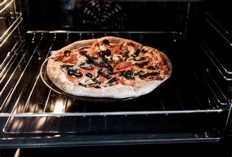 Homemade Pizza With Pepperoni Mushrooms Olives Stock Image Image Of