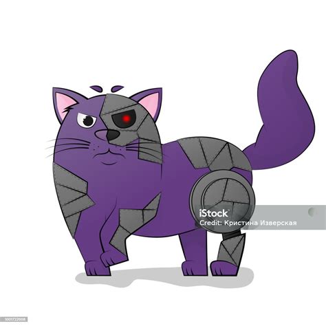 Vektor Gambar Kartun Kucing Lucu Yang Berbeda Kucing Robot Ilustrasi