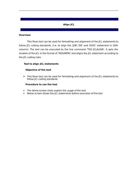 Pdf Rexx Tool Align The Jcl Statements Dokumentips