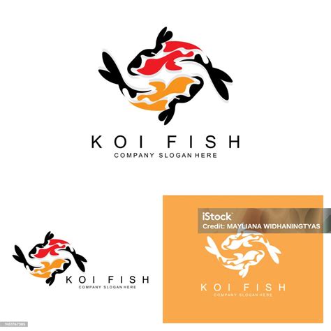잉어 물고기 로고 디자인 장식 물고기 벡터 수족관 장식 일러스트 레이 션 브랜드 제품 강에 대한 스톡 벡터 아트 및 기타 이미지 강 금붕어 낚시 Istock