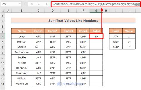 How To Sum Text Values Like Numbers In Excel 3 Methods