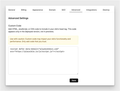 Customization Custom Code Playbook Docs