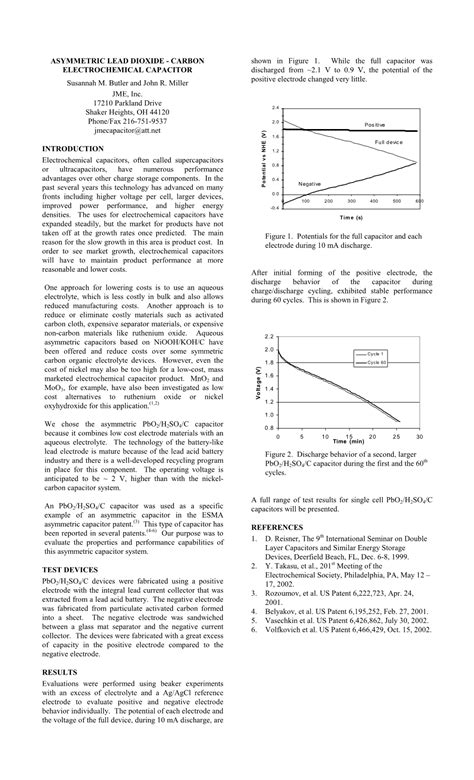 Asymmetric Lead Dioxide Carbon Shown In Figure 1 Docslib