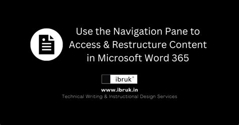 Access And Restructure Content Via The Navigation Pane In Microsoft Word 365