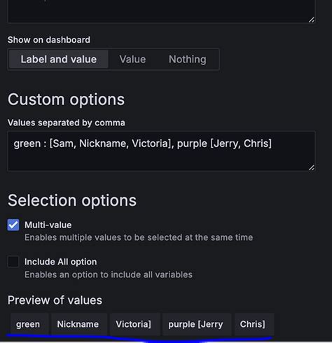 Custom Variable Now Add In 1 Key Few Values Mysql Grafana Labs Community Forums