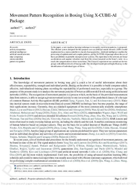 Pdf Movement Pattern Recognition In Boxing Using X Cube Ai Package