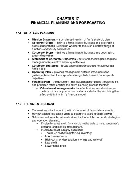 Chapter 17 Financial Planning And Forecasting Pdf Retained