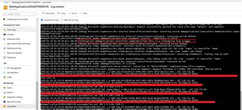 Logging What To See Trace Logs For Azure App Service Stack Overflow