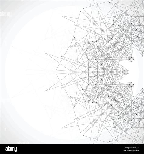 Geometric Abstract Form With Connected Lines And Dots Futuristic Technology Design Vector