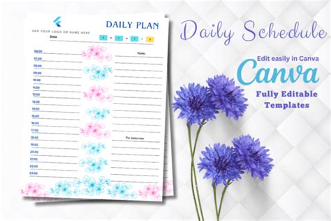 Editable Daily Schedule Template Graphic By KOZAGO Creative Fabrica