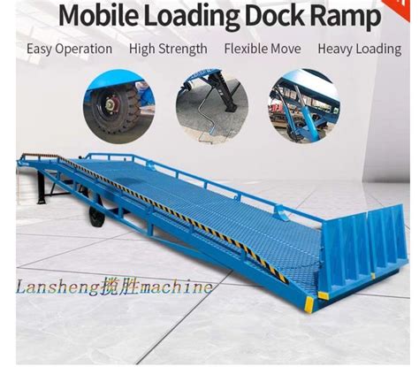 Lansheng Scissor Lift Loading Ramp Mobile Load Ramp Forklift Dock Ramp Loading Dock Ramp