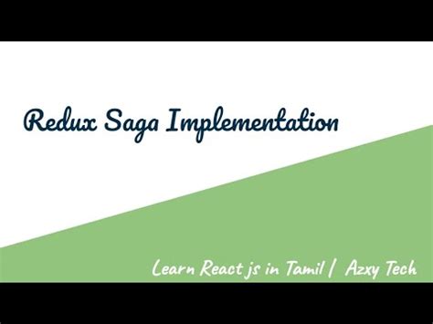 Redux Saga Implementation Learn React Js In Tamil YouTube