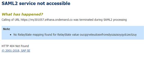 Solved Api Test Error Saml2 Service Not Accessible Sap Community