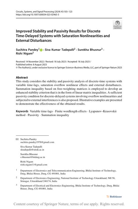 Improved Stability And Passivity Results For Discrete Time Delayed Systems With Saturation
