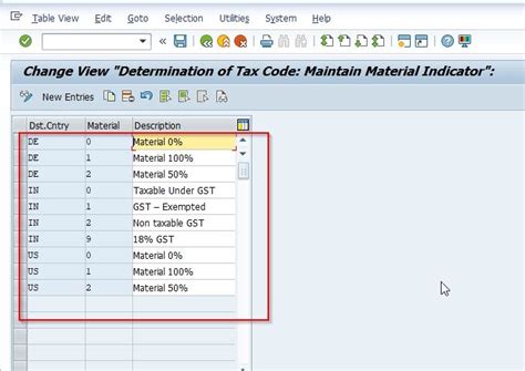 Maintain Tax Indicator For Material
