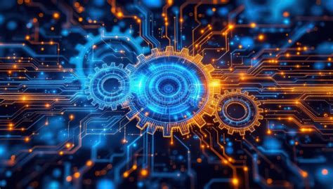 Interconnected Gears And Circuitry Symbolizing Synergy Between Technology And Business Processes