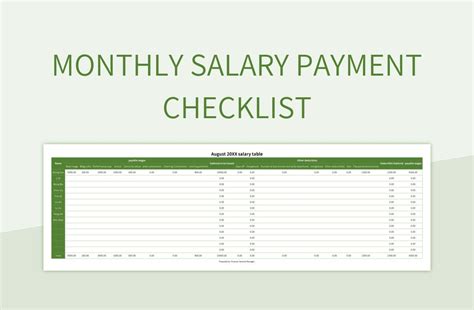 Monthly Payment Excel Template