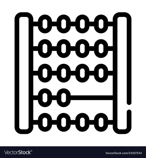 Mathematics Lesson Line Icon Black Royalty Free Vector Image