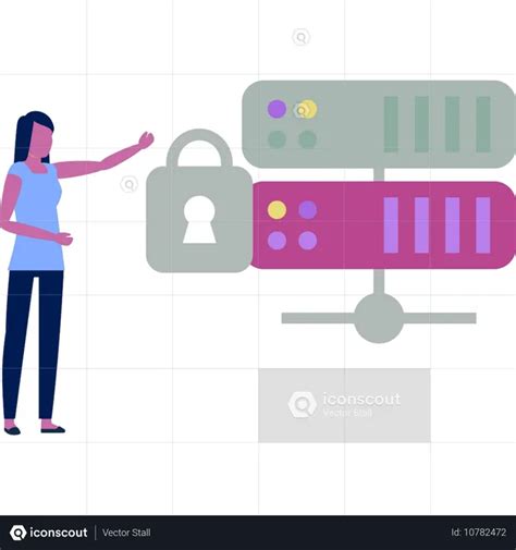 Girl Showing Database Lock Illustration Free Download Crime