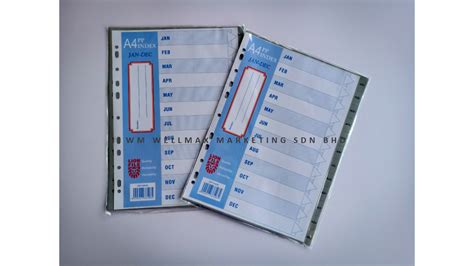 A PP INDEX DIVIDER JAN DEC Wellmax