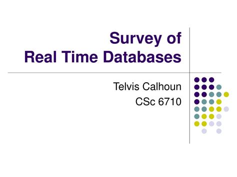 Ppt Survey Of Real Time Databases Powerpoint Presentation Free Download Id3360114