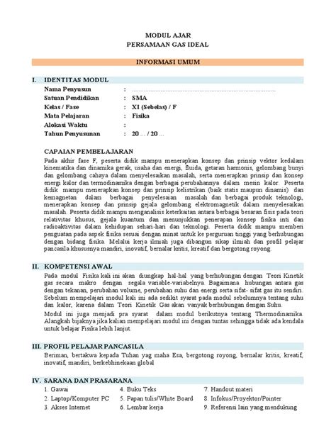 Modul Fisika F11 Teori Kinetik Gas Pdf