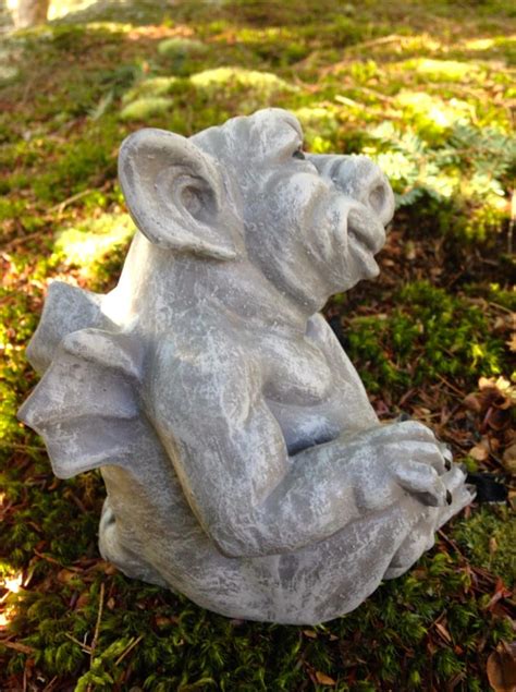 Gargoyle Statue Silly Gargoyle Concrete Garden Decor Cement Etsy Uk