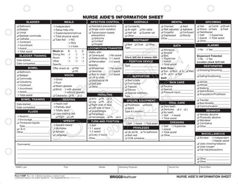 Cna Adl Flow Sheet