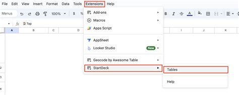Tables Knowledge Base Startdeck