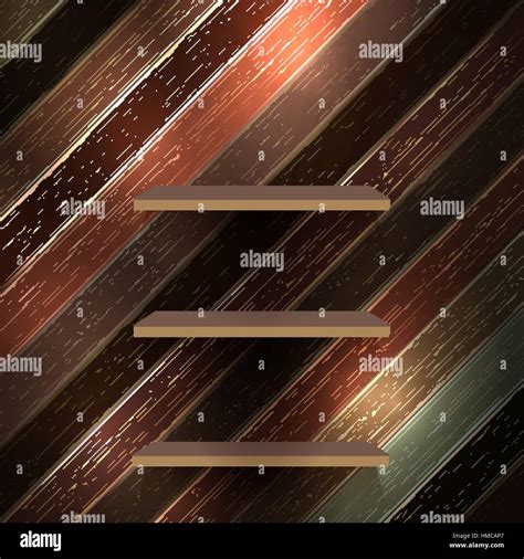 Empty Shelf For Exhibit On Wood Background Eps 10 Vector Stock Vector Image And Art Alamy