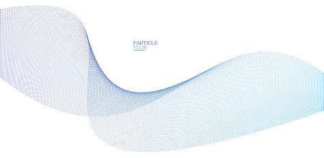 밝은 파란색 추상적 배경 흐르는 입자의 벡터 웨이브 움직임의 점의 매력적인 라인 기술 및 과학 테마 통풍이 잘되고 미래지향적 인 그림 3차원 형태에 대한 스톡 벡터 아트 및