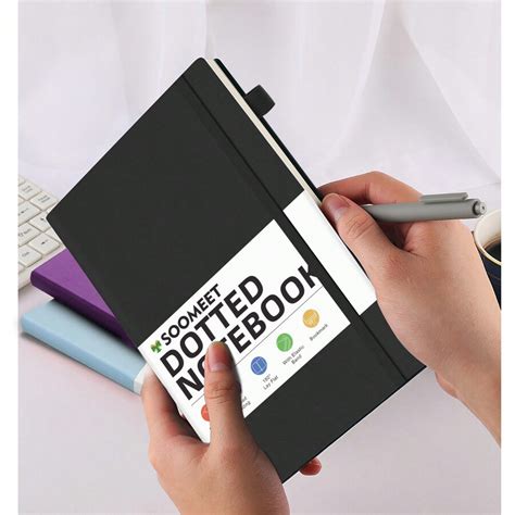 Dotted Journal Bullet Notebooks With Pen Loop Hardcover Leather Notebook 100Gsm Premium Thick