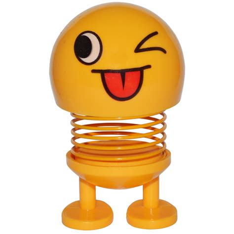 Winking Face With Tongue Bobblehead Figure Car Decoration Cute