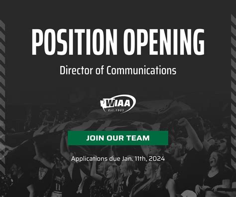We Are Hiring Come Join The Wiaa Team Ty Savely